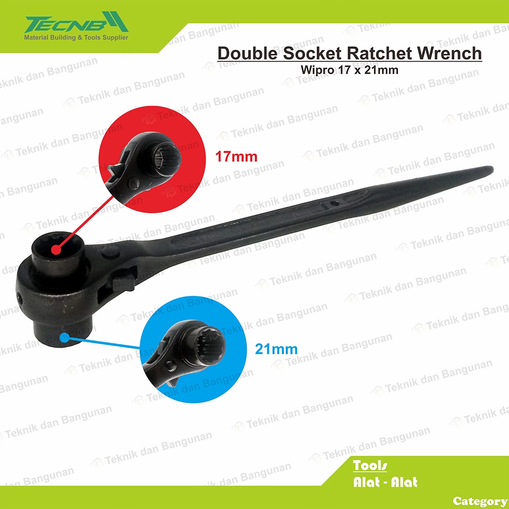 Double Socket Ratchet Wrench / Wipro Ratchet Sock Key 17 x 21mm ...