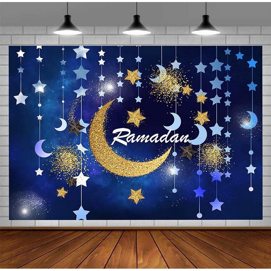 Ramadan Background Ramadan Mubarak Logo Blue Backdrop Islamic Eid ...