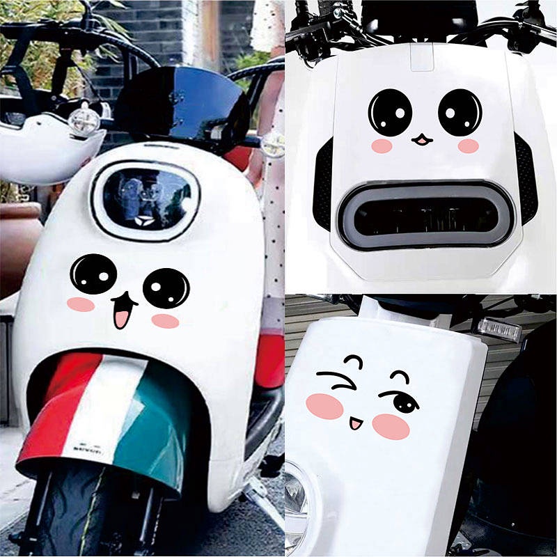 Cute Emoji Motorcycle Head Creative Bumper Stickers Calf Little Turtle ...