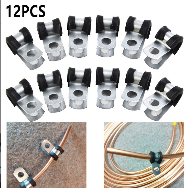 Brake Pipe Clips Rubber Lined P Clips 3/16\" (4.7mm) lines Pack of 12 ...
