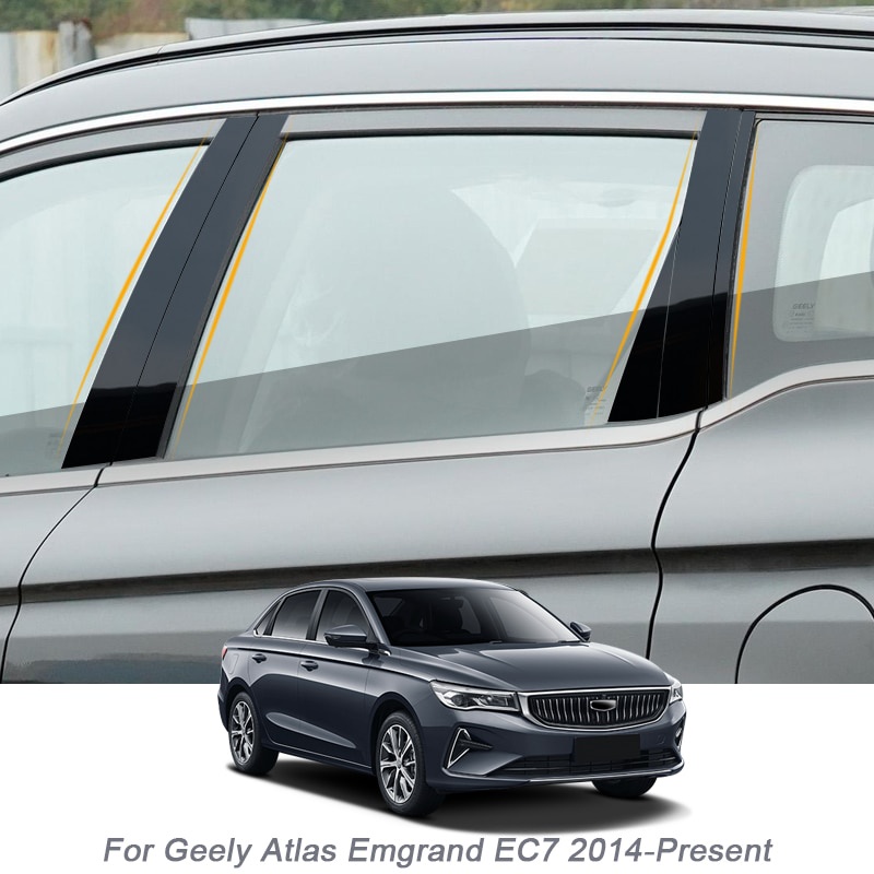 6pcs Glossy Piano Black Car Door Window Center Column BC Pillar Post ...
