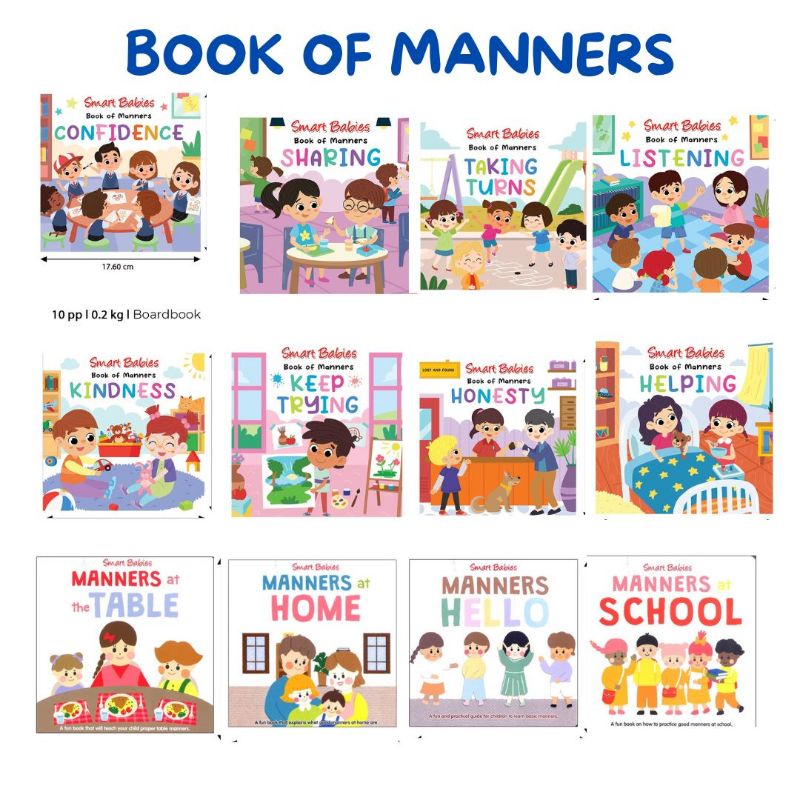 Smart Babies Good Manners Board Book for Toddlers - Table, School, Home ...