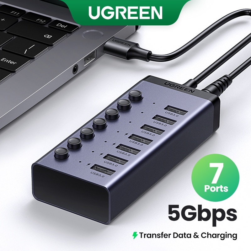 UGREEN 7 Ports USB3.0 HUB Support Transfer Data & Charger Splitter EU Plug | Shopee Philippines