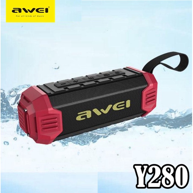 Awei Y280 Portable Wireless Bluetooth Super Bass IPX4 Waterproof Noise ...