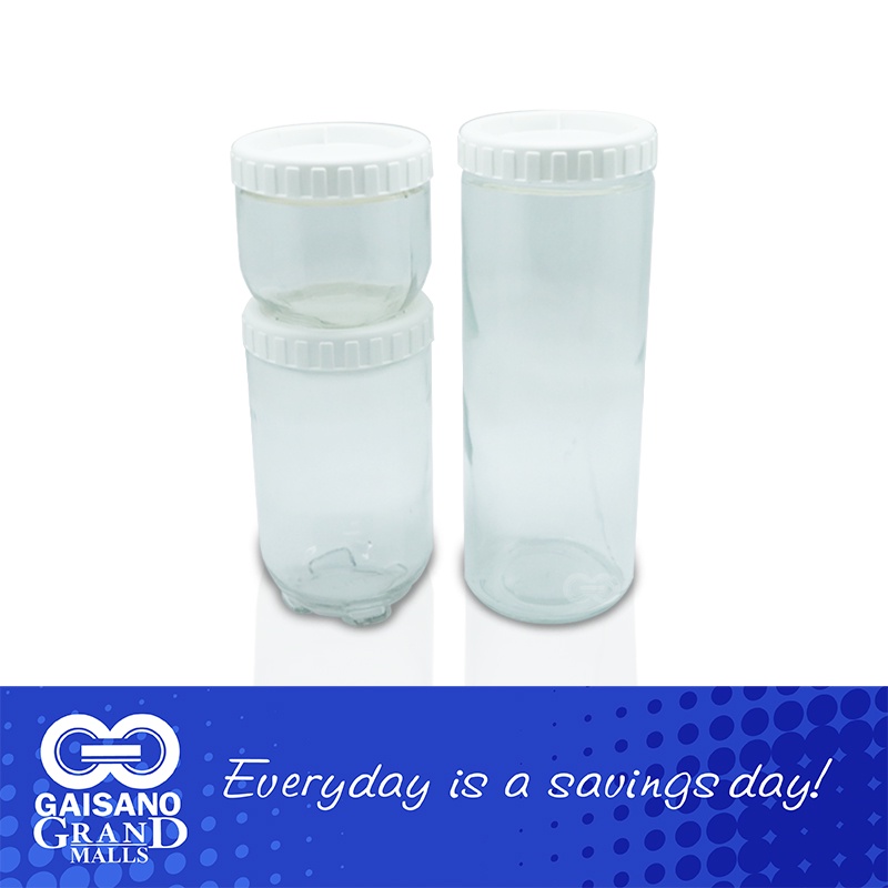 Food Storage Container, 3-piece Glass Condiment Canisters in ...