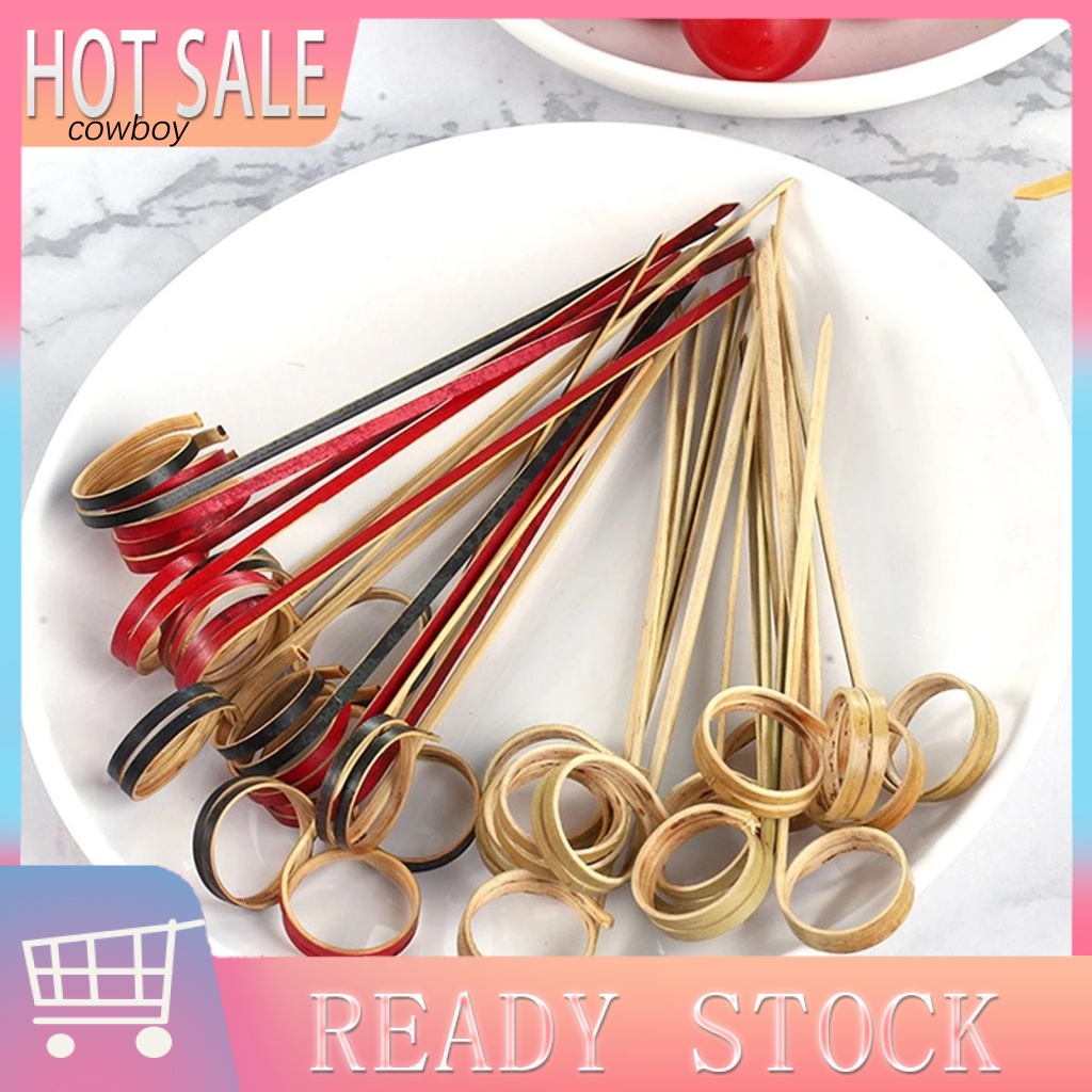 COW| 100Pcs Burr-free Bamboo Skewers Bar Accessories Bamboo Fruit Picks ...