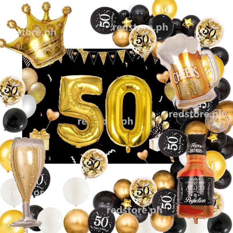 1set 40th 50th 60th 70th Happy Anniversary Party Decoration 32inch Gold