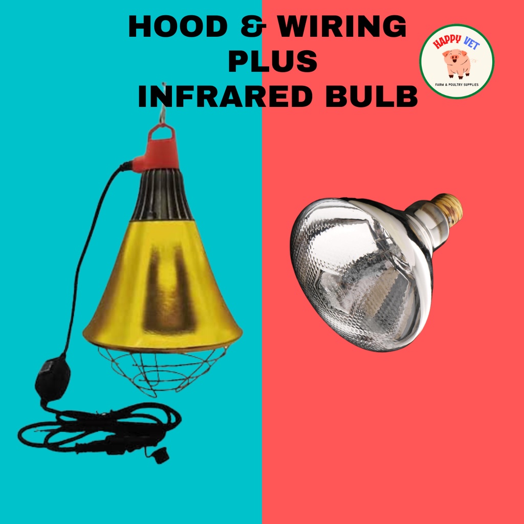1 set hood and wiring with 100watts brooder lamp/ infrared bulb for ...