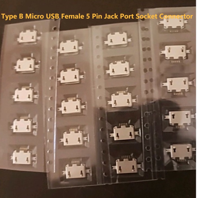5-50pcs Type B Micro USB Female ME525 5 Pin Jack Port Socket Charging ...