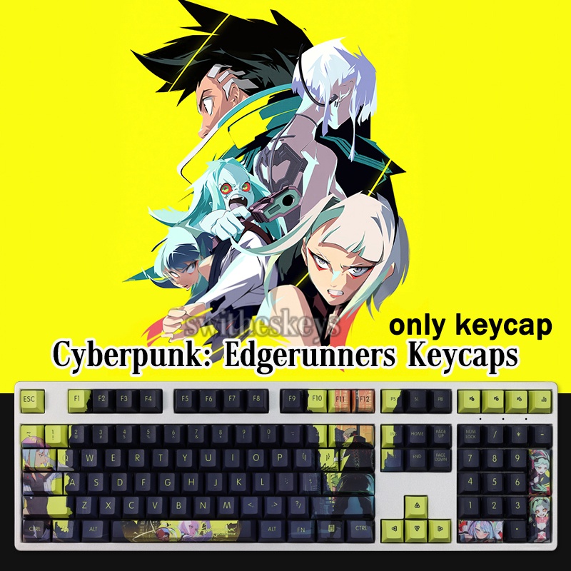 108 Keys Anime Cyberpunk: Edgerunners Keycaps Cherry Profile PBT Dye ...