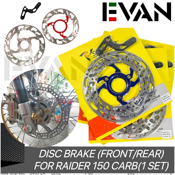 Disc Set With Bracket For Raider150 Carb (Front And Rear) | Shopee ...