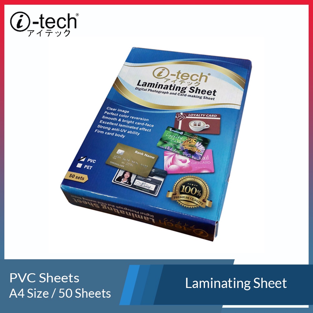 I-Tech PVC Sheet 50 Sheet Use For Making ID A4 size | Shopee Philippines