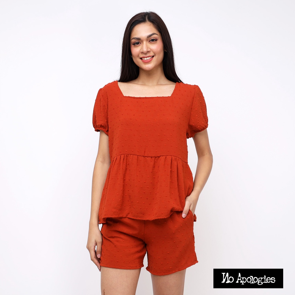 No Apologies Woven Swiss Dot Terno Short Sleeves Blouse & Short NLST04 ...