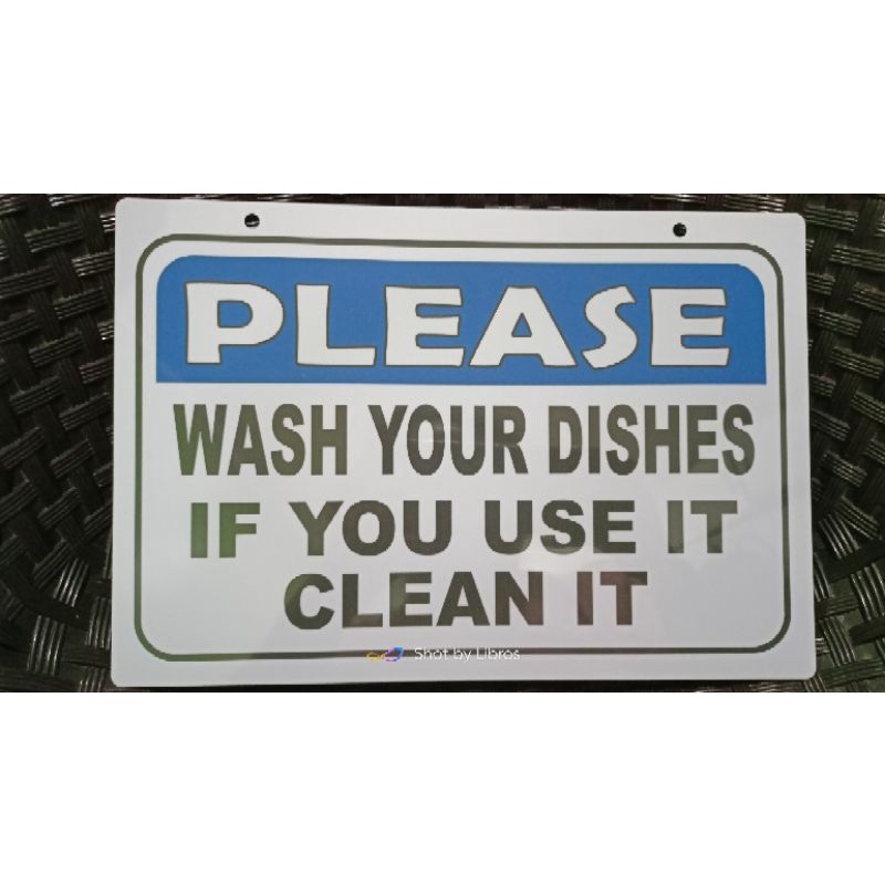 Wash Your Dishes If You Use It Clean It Signage A4 Size PVC (Hard ...