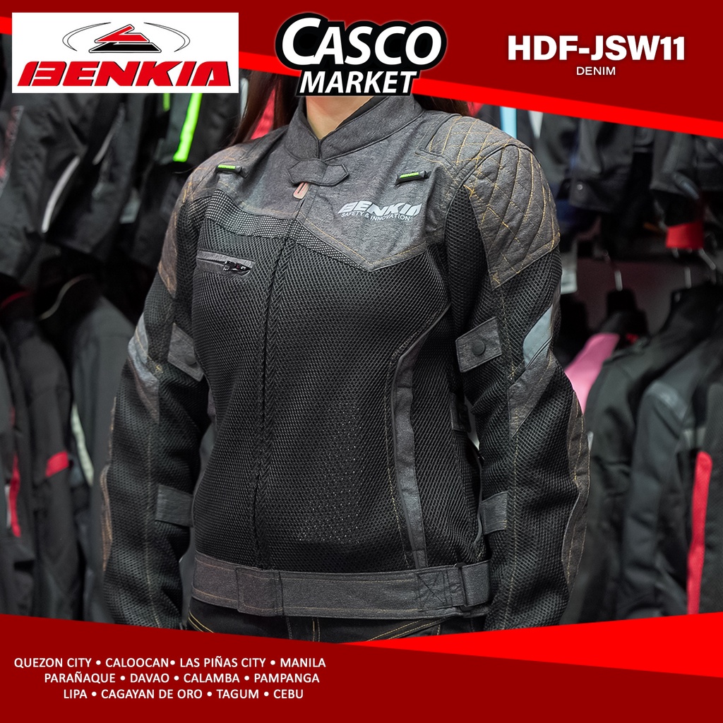 BENKIA HDF-JSW11 DENIM MOTORCYCLE RIDING JACKET (FOR WOMEN) | Shopee ...