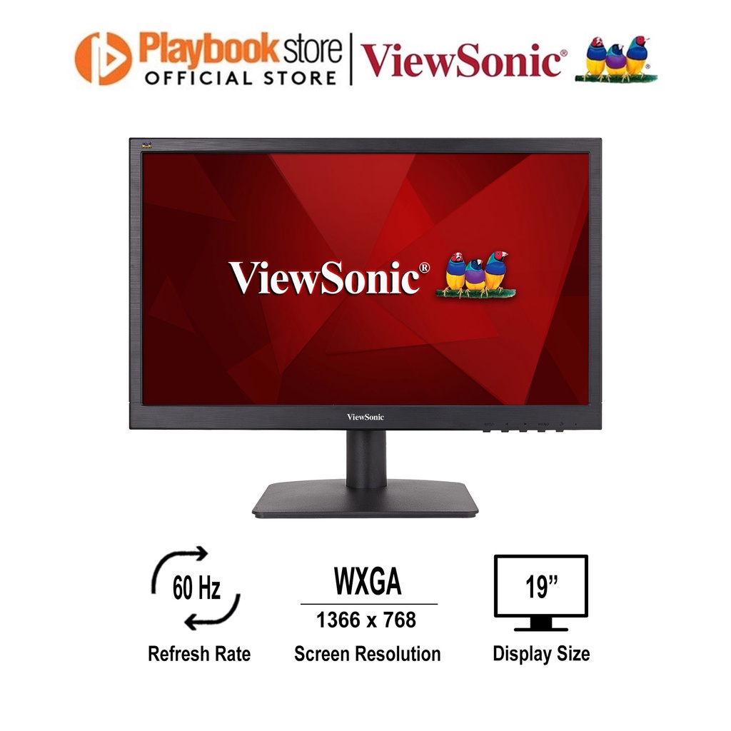Viewsonic Va1903H-2 19 Wide Xga 1366 X 768 60Hz Led Tn Technology 5Ms ...