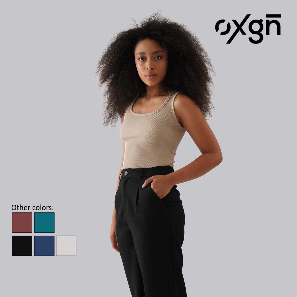 OXGN Generations Square Neck Tank Top For Women (Black/Tan/White/Blush ...