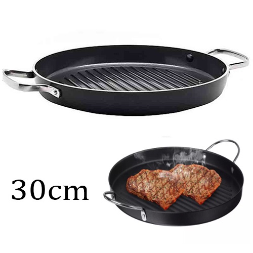 Household 30cm Non-Stick Barbeque Food Griller Korean Style Round Grill ...