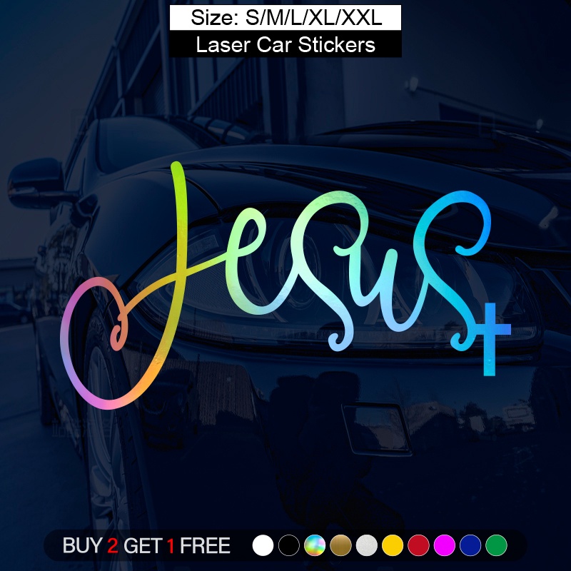 Reflective Car Stickers Jesus Auto Motorcycle Trucks Racing SUV Bumper ...