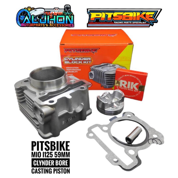 PITSBIKE 59MM M3 mioi125 CYLINDER BLOCK SET STEEL BORE (Plug and Play ...