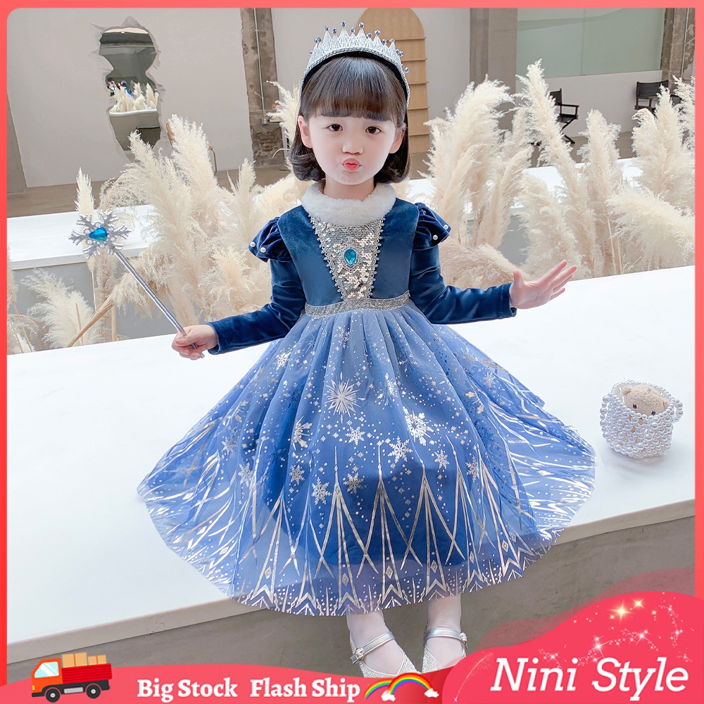 Frozen Girls Costumes Elsa Dress Halloween Party Cosplay Princess ...