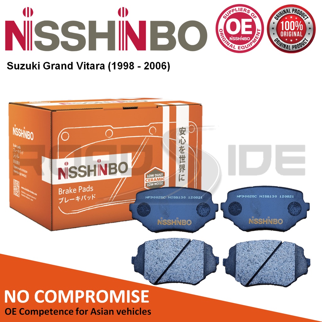 NISSHINBO Front Brake Pads with CLIPS for Suzuki Grand Vitara (1998 ...