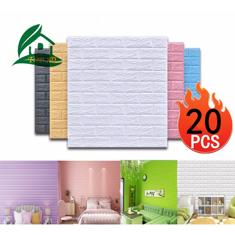 20PCS/Set 35CMX38CM Foam wallpaper sticker stone bricks Plain design ...