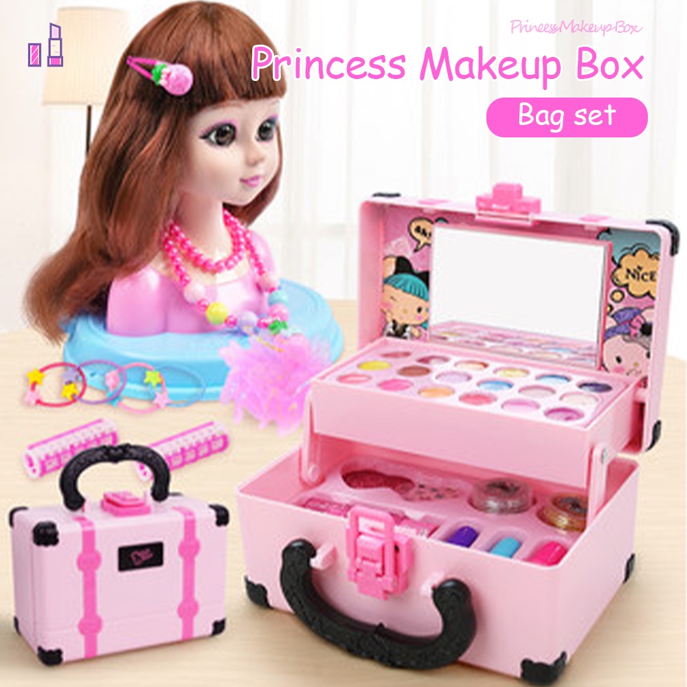 32PCS Kids Makeup Toys Girls Real Makeup Kit Washable Non-toxic Makeup ...