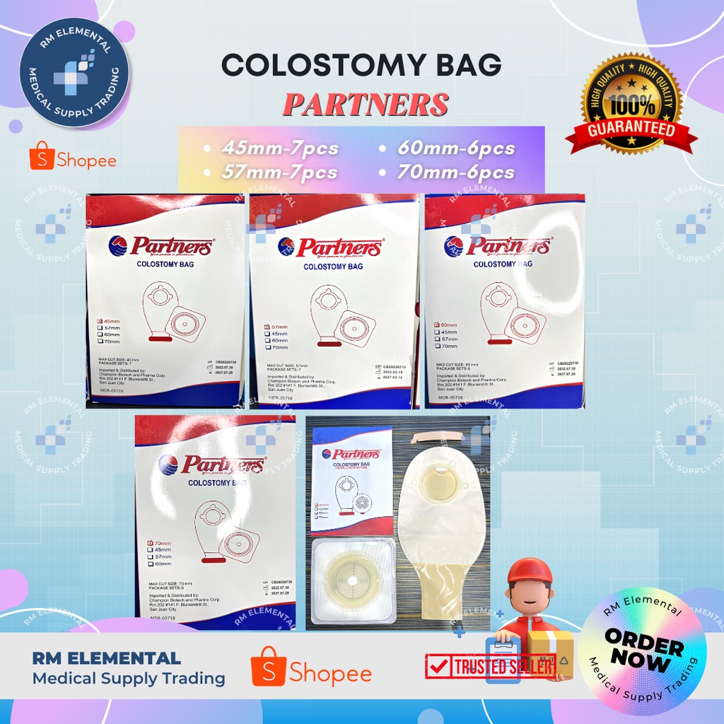 [ BOX ] Colostomy Bag PARTNERS 45MM,57MM,60MM,70MM (SOLD PER BOX ...