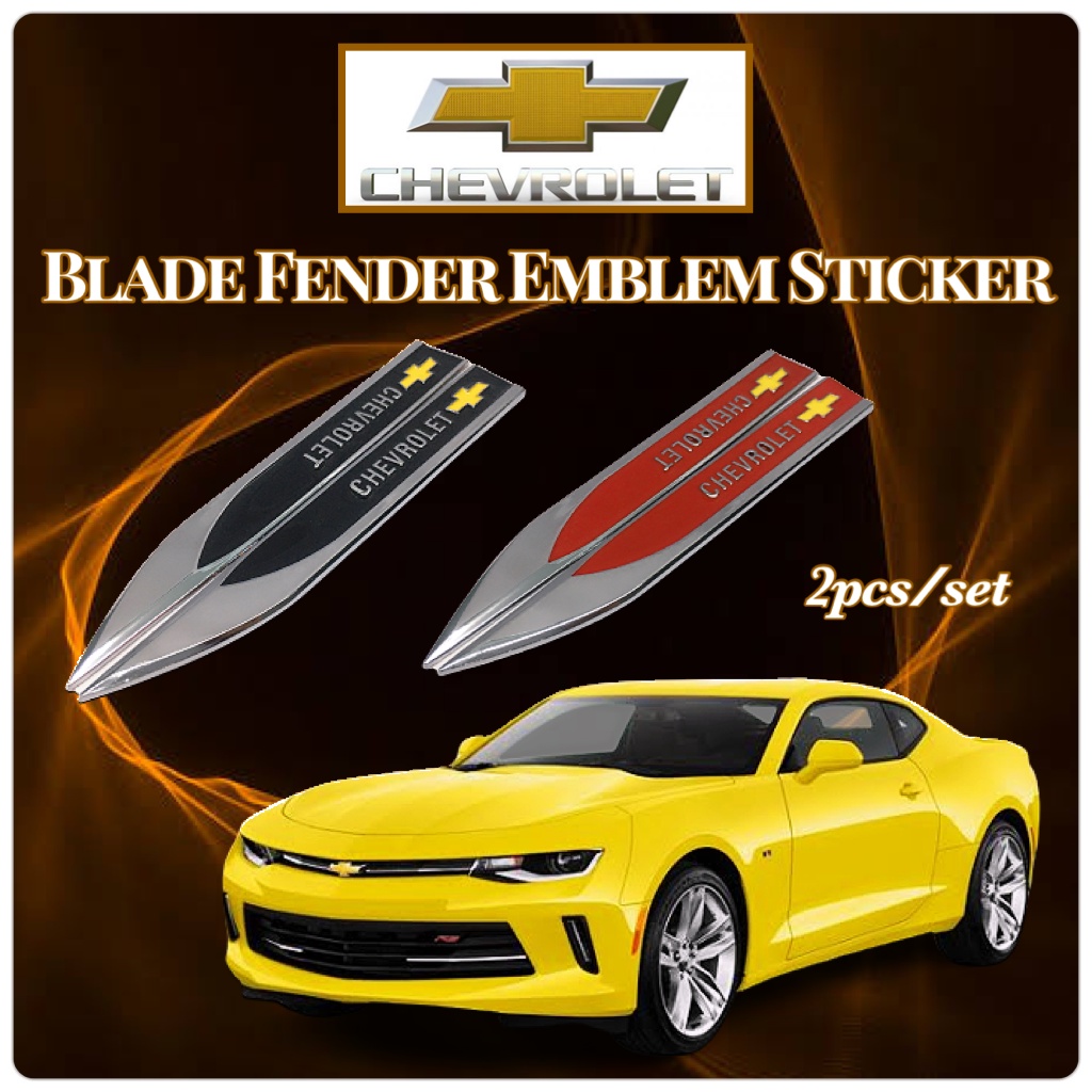 CPO 2pcs CHEVROLET Car Side Blade Fender Emblem 3D Metal Logo Sticker ...