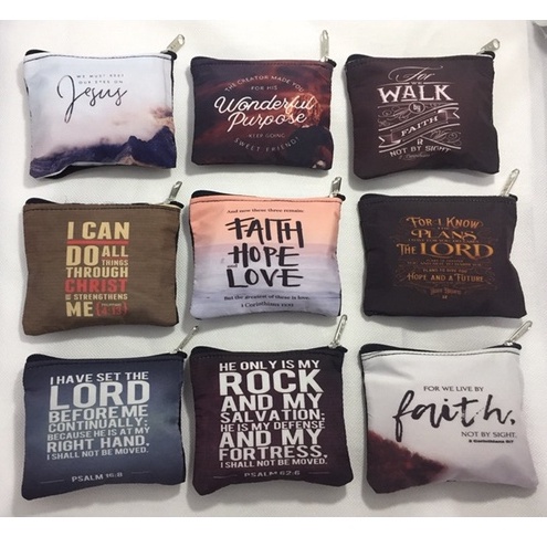 WALLET COIN PURSE FOR WOMEN AND MEN WITH BIBLE VERSE PRINT MINI WALLET ...