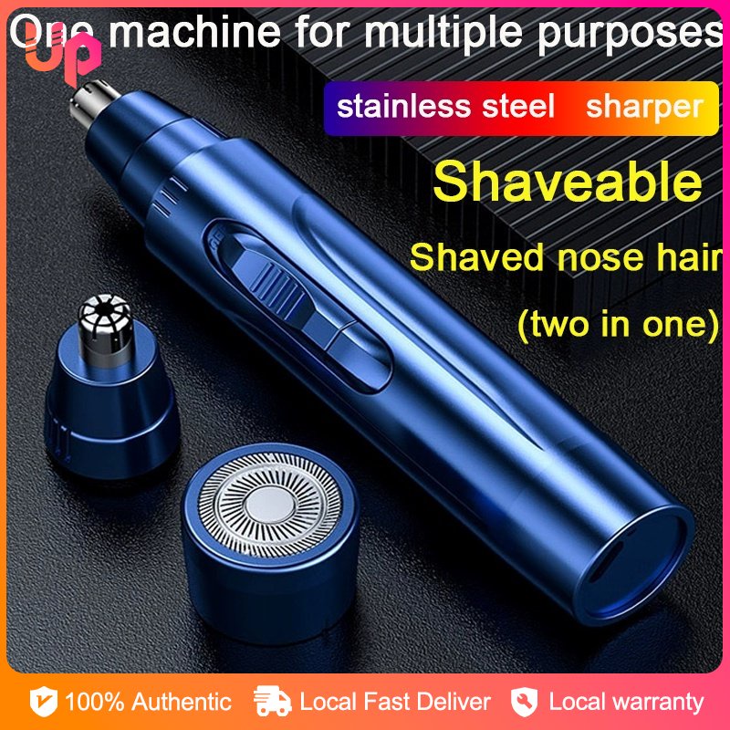 2in1 Electric Nose Hair Trimmer USB Rechargeable Mini Razor Beard ...