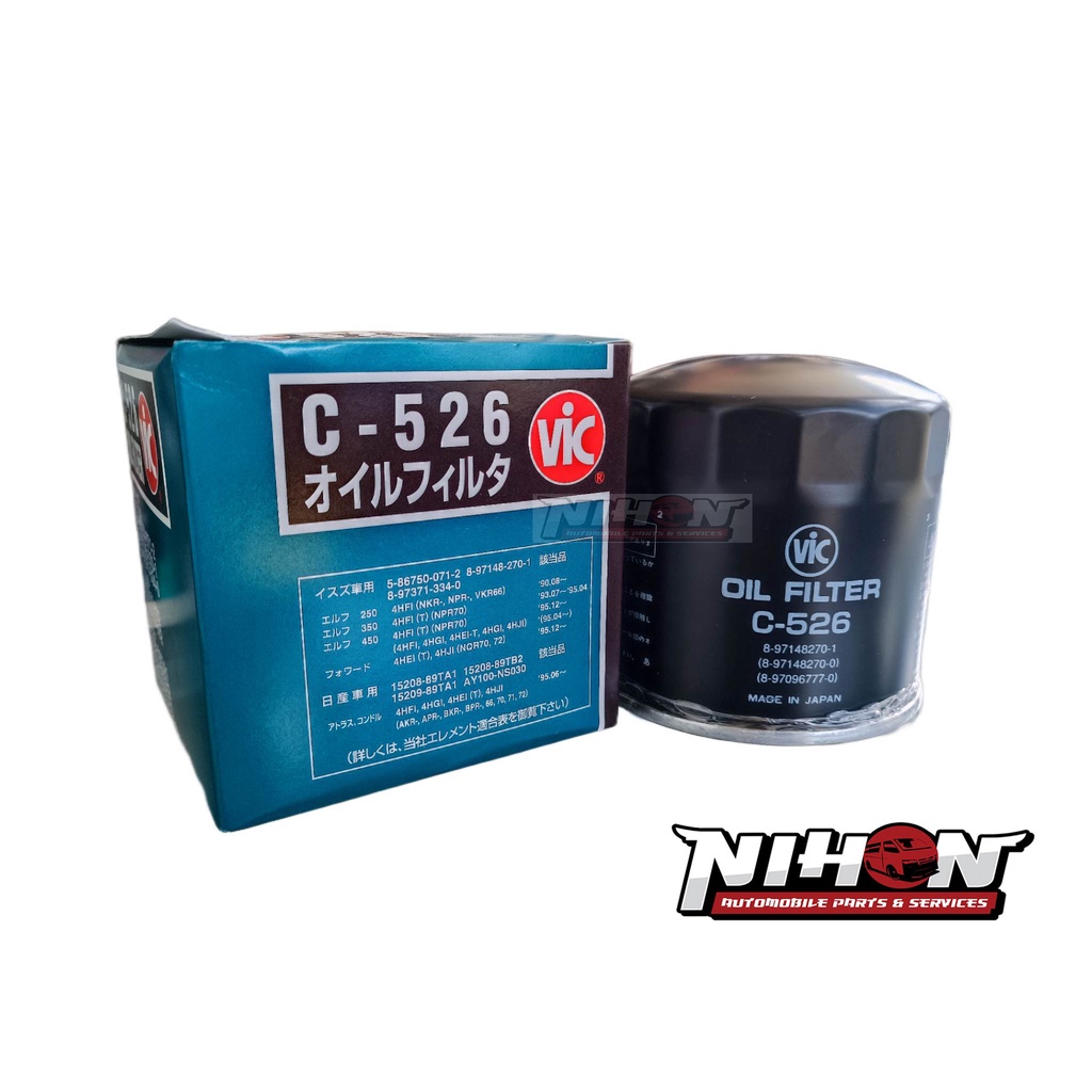 VIC JAPAN OIL FILTER for ISUZU 4HF1 / 4HG1 ORIGINAL C-526 (1pc ...