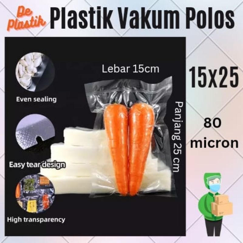 Plain Vacuum Plastic 15x25 80 micron / Plain Vacuum Plastic / Plain ...