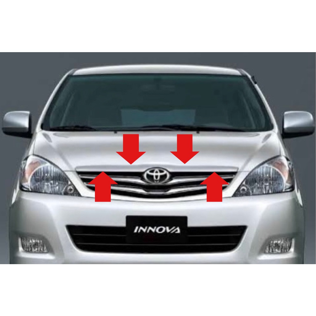 Toyota Innova 2009 - 2011 Chrome Hood Moulding Hood Lip Hood Garnish ...