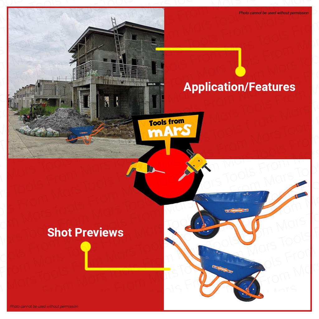 WADFOW Wheel Barrow 120KG Solid Wheel Garden Cart Utility Garden ...