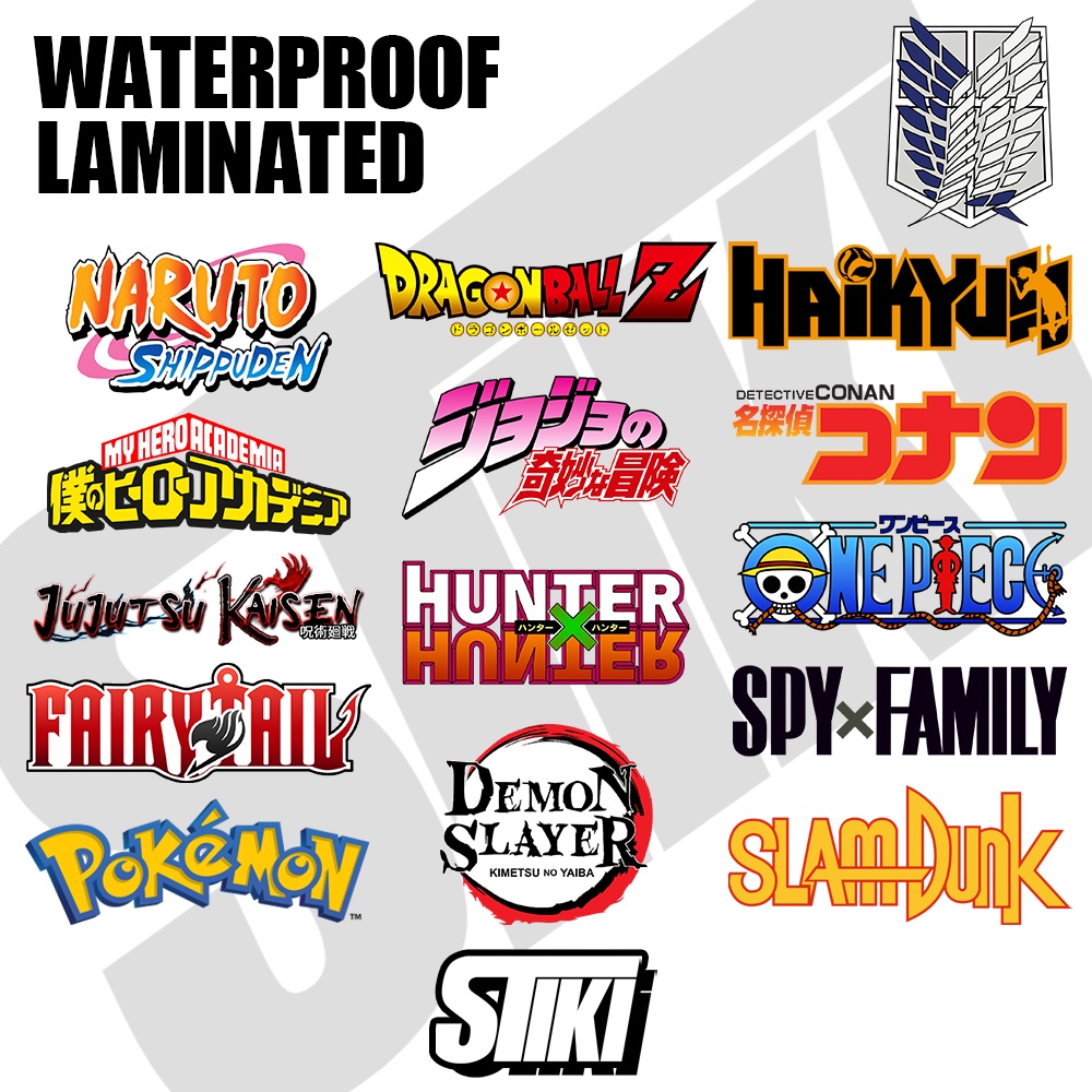Anime Logo Vinyl Sticker WATERPROOF | Shopee Philippines