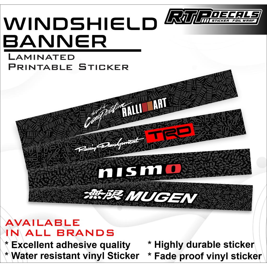 Printed Windshield Banner Decals Sticker For All Cars | Shopee Philippines