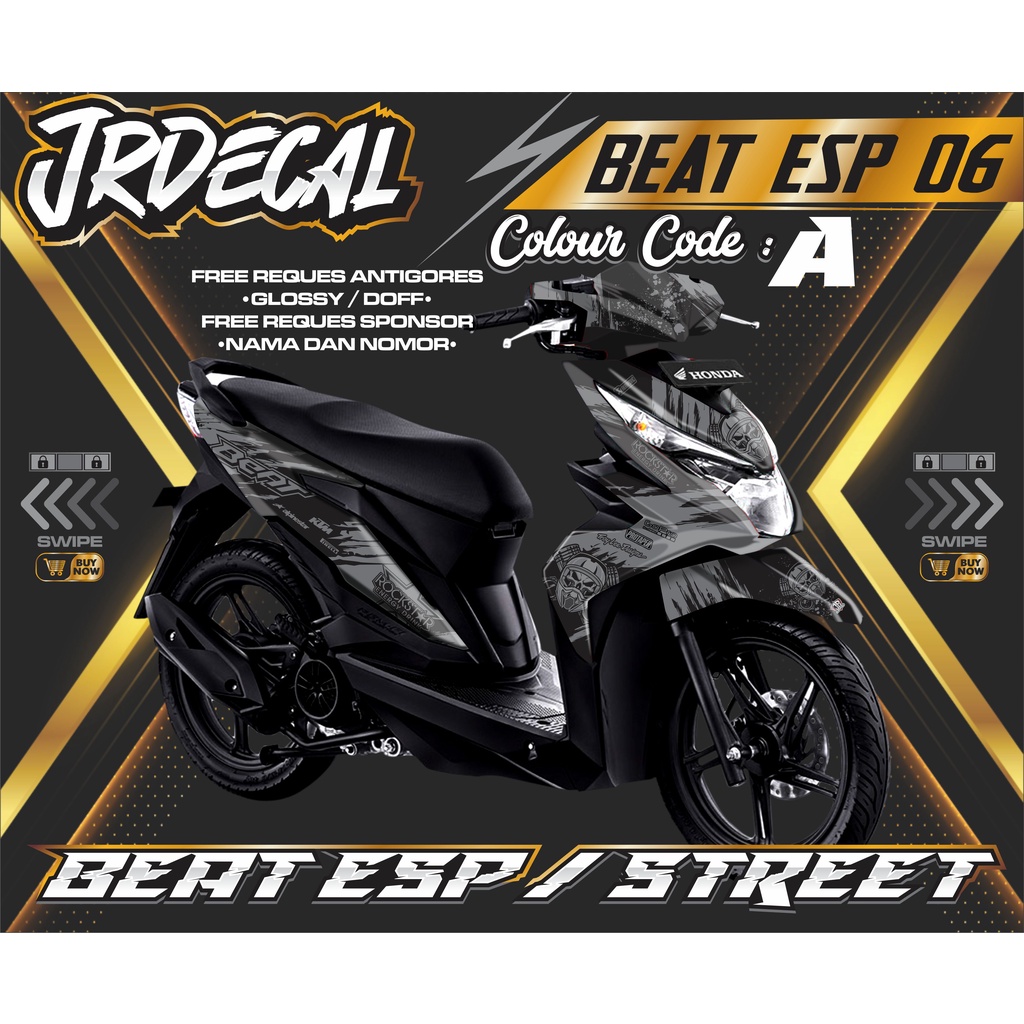 HITAM Decal STICKER HONDA BEAT ESP STREET BLACK SPOTS ABSTRACT - DECAL ...