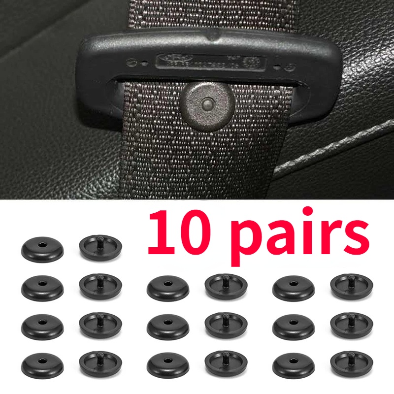 10 Pairs Of Car Seat Belt Stop Button Clips Fastener Retainer Seatbelt ...