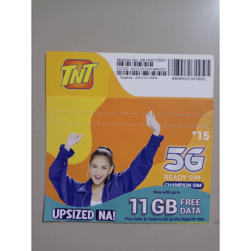TNT Sim Card Fresh And Sealed Triple Cut Sim 5G TNT Sim Card | Shopee ...