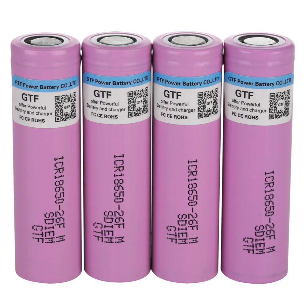 GTF 100% Original 3.7V 18650 Battery Li-ion ICR 18650-26F 2600mAh 18650 ...
