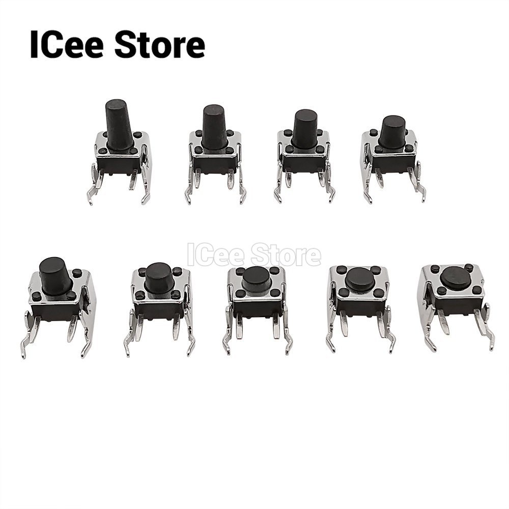 100Pcs/20Pcs 6x6 Tactile Tact Push Button Momentary 4Pin Self-reset ...