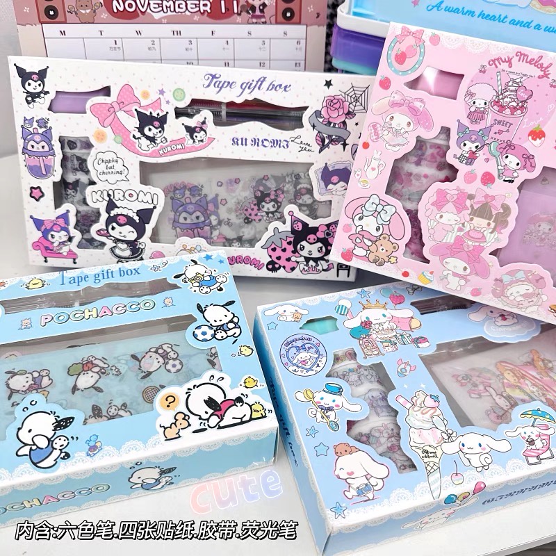 Sticker - tape gift box set w/ pen sanrio character | Shopee Philippines