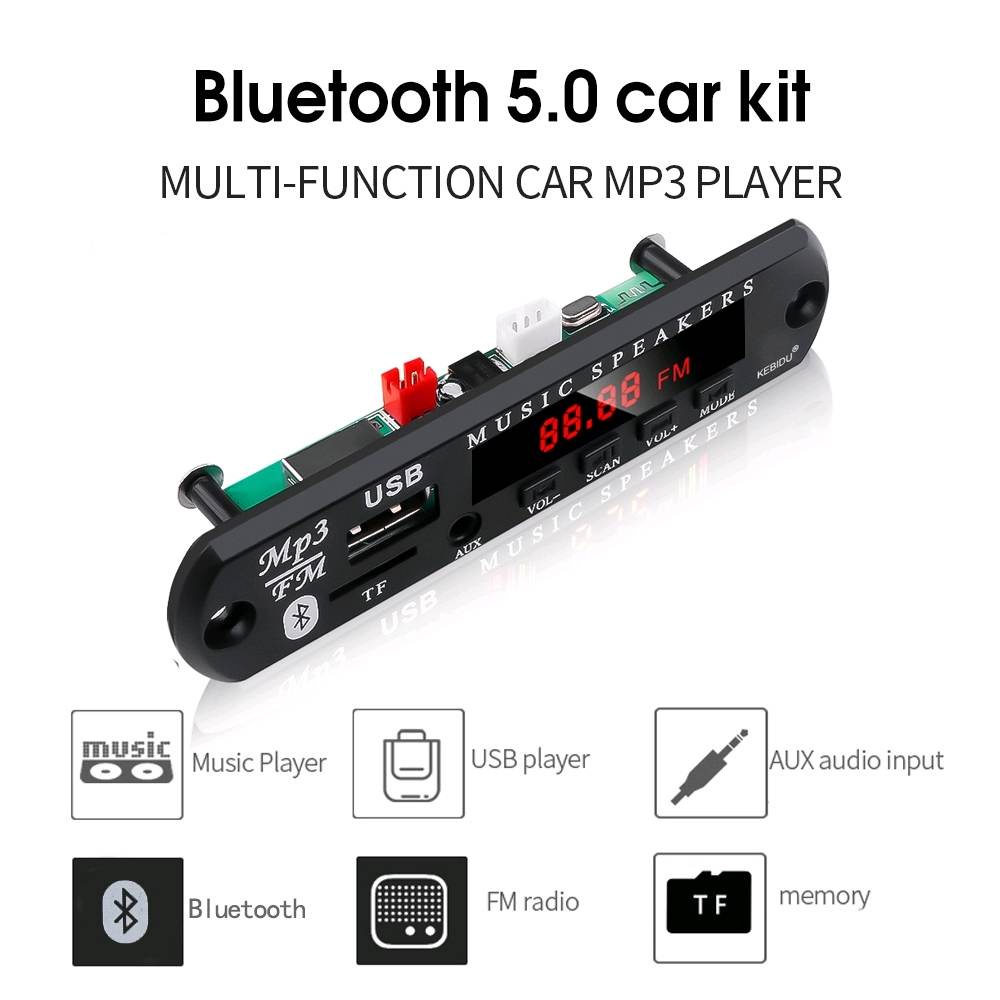 Car Wireless Bluetooth 5.0 Decoder Board 5.0 DC 5V 12V MP3 WMA Audio ...