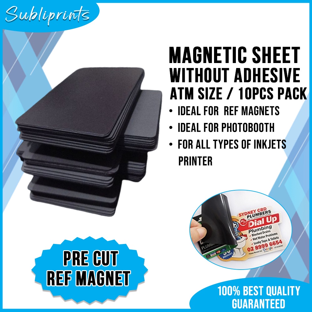 10 pcs Magnetic Sheet without Adhesive ATM Size - Pre Cut Ref Magnet ...
