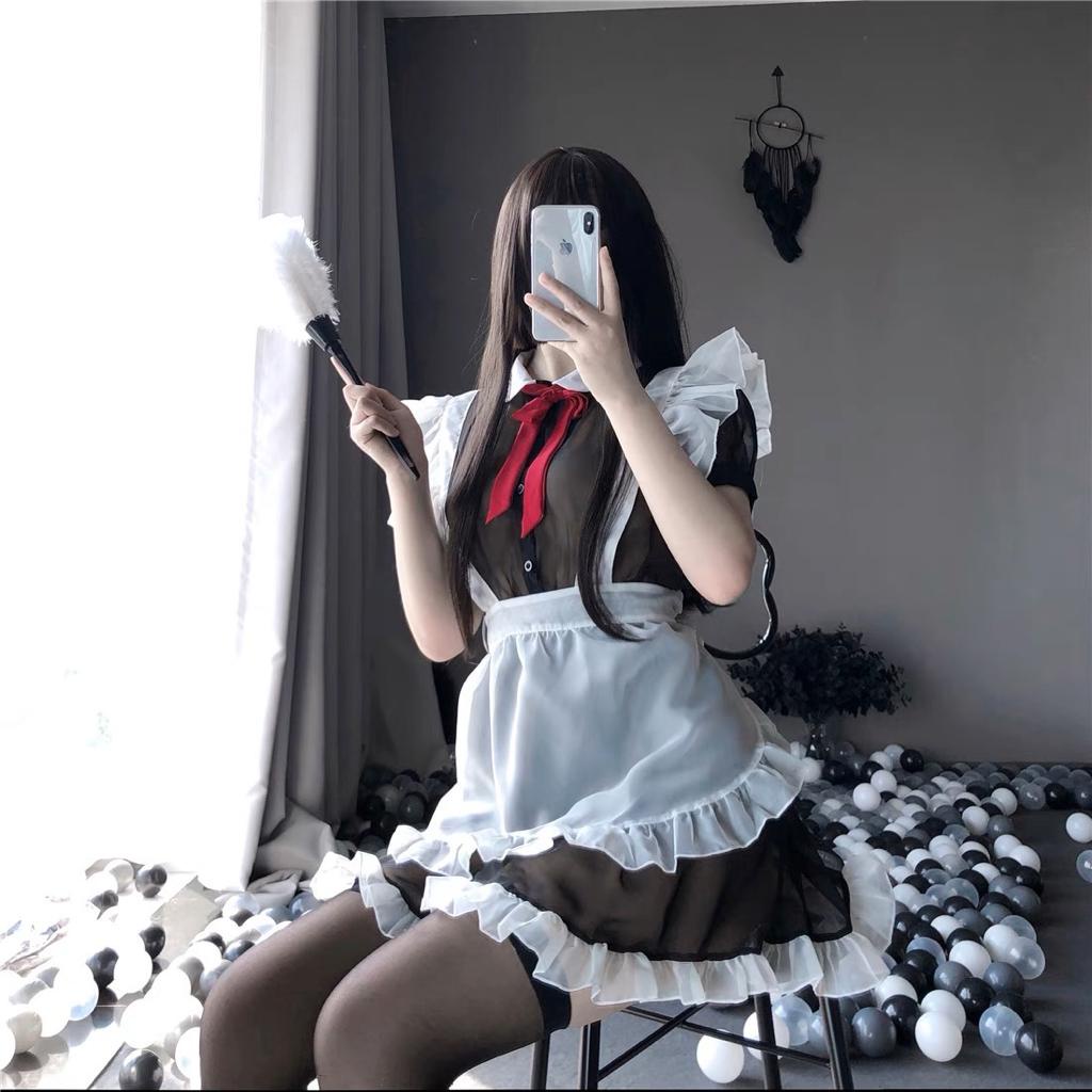 MERAH Lingerie Cosplay Women Model Waitress Costume Red Ribbon | Shopee ...