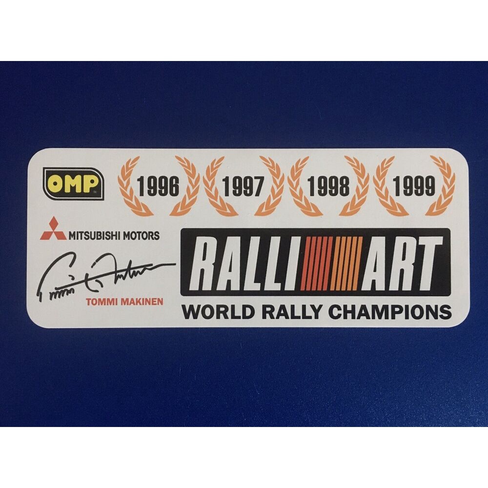 MITSUBISHI RALLIART TOMMI MAKINEN WREATH WINS STICKER DECAL BOOT ...
