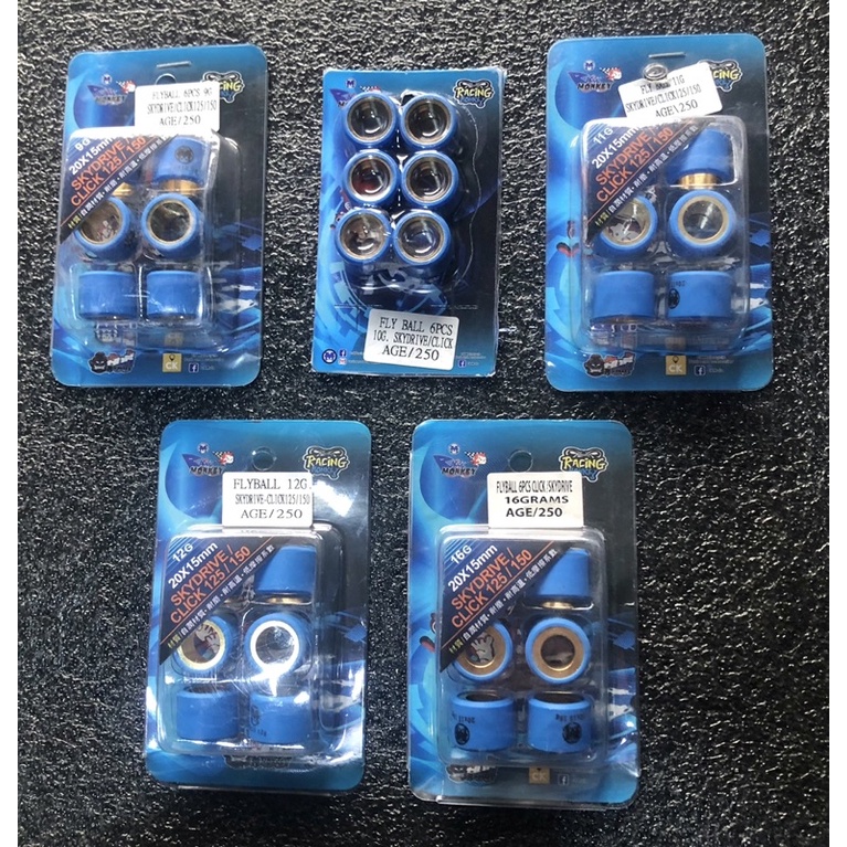 RACING MONKEY FLYBALL/FLY BALL SET CLICK/SKYDRIVE 9/10/11/12/16 grams ...