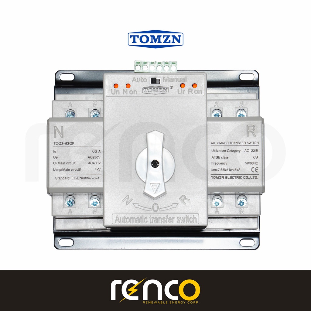 TOMZN 63A/125A 230V Dual Power ATS Automatic Transfer Switch | Shopee ...